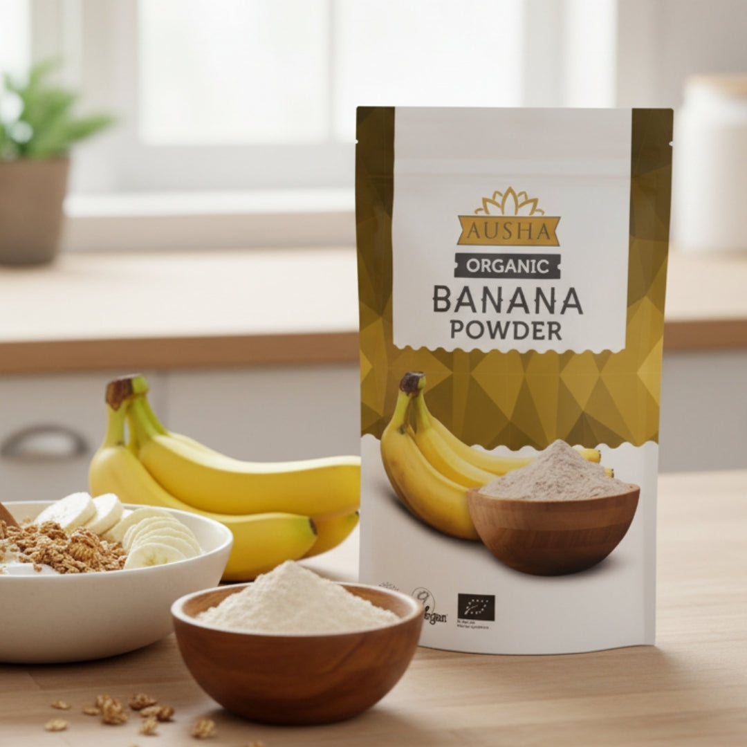 Organic Banana Powder Raw Green Banana UK | Ausha