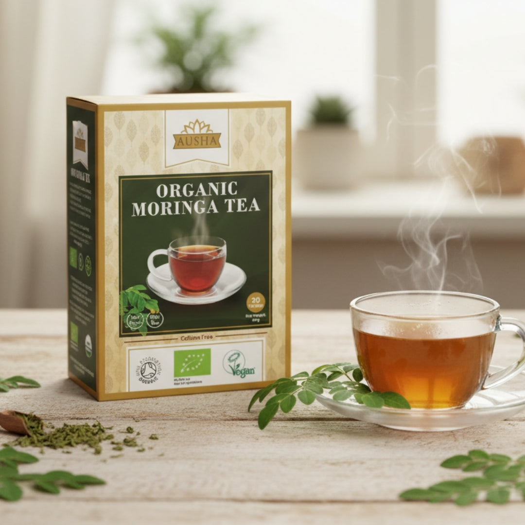 Organic Moringa Tea Bags Caffeine Free UK | Ausha